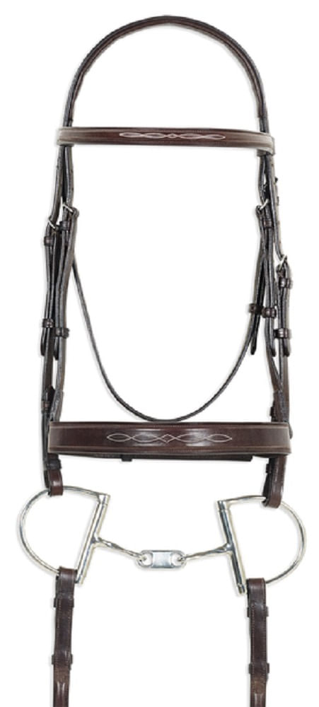 Pessoa PRO Fancy Stitched Wide Noseband Bridle - Dark Brown - Pessoa ...