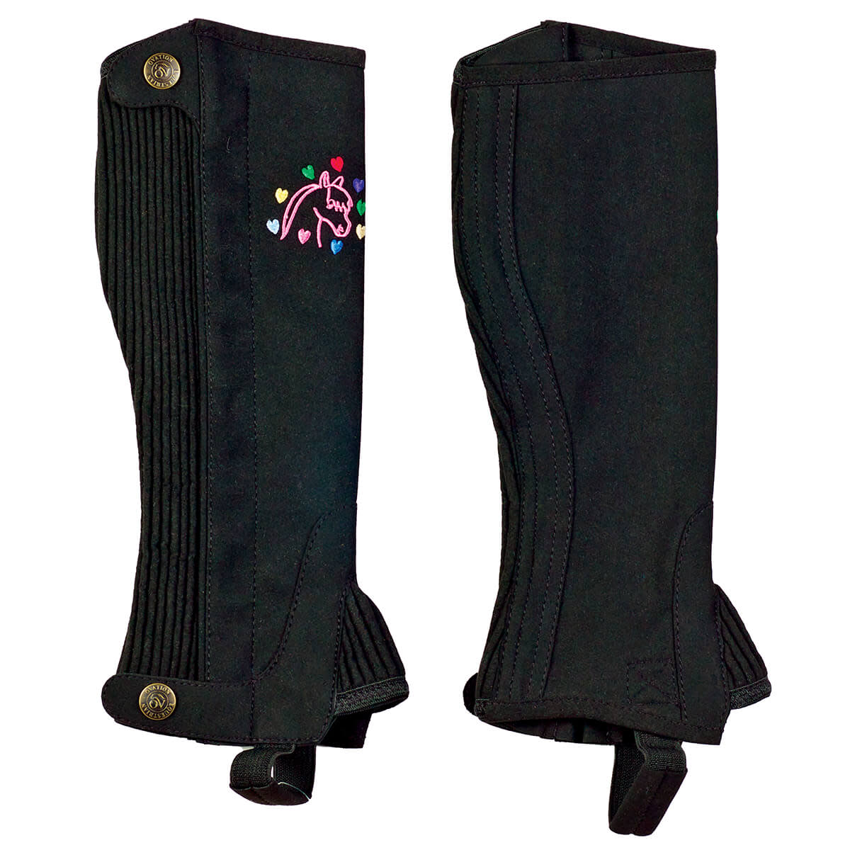 Ovation Kids' Horse n Heart Half Chaps - Black - Ovation-471284-Black ...