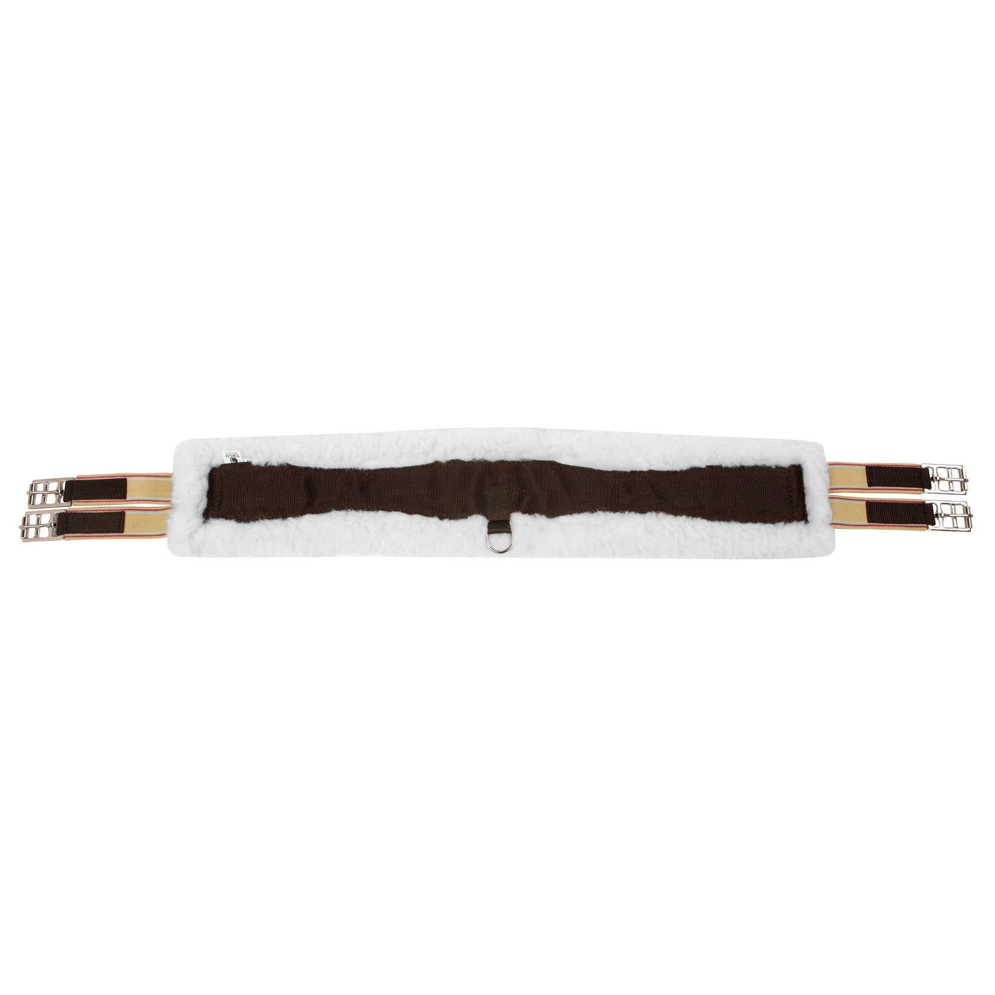 CoolBack Contoured Girth w/Double Elastic - Brown/White - Toklat-50-0960-BRWH - Bit of Britain