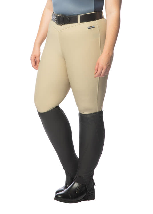Kerrits Women's Microcord Knee Patch Tights - Tan - Kerrits-50170-TAN ...