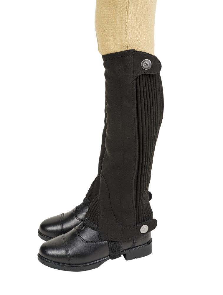 Lettia Kids' Suede Half Chaps - Black - Lettia-BNX102365-Black