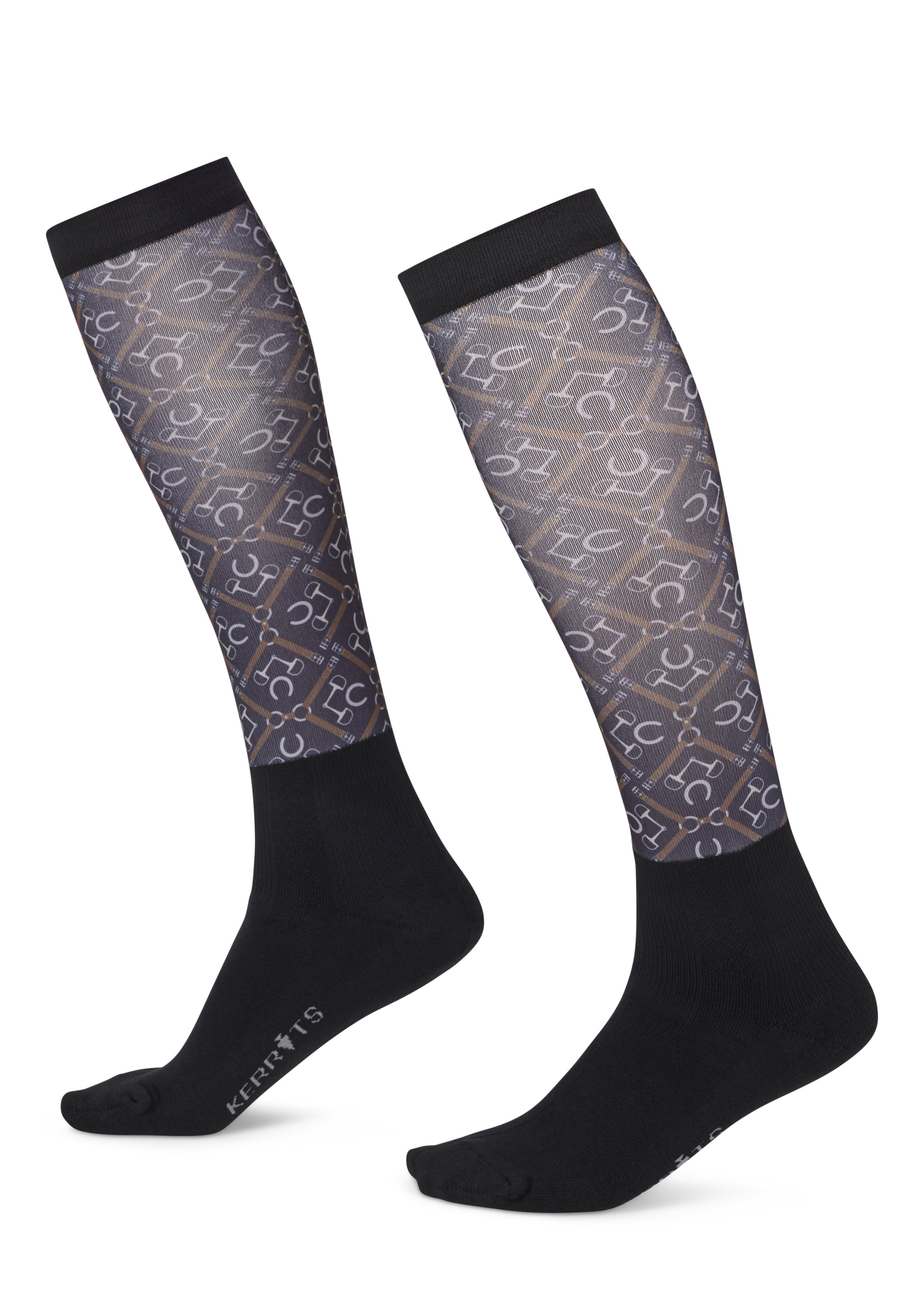 Kerrits Women's Dual Zone Boot Socks - Black Tack Trunk Geo - Kerrits ...