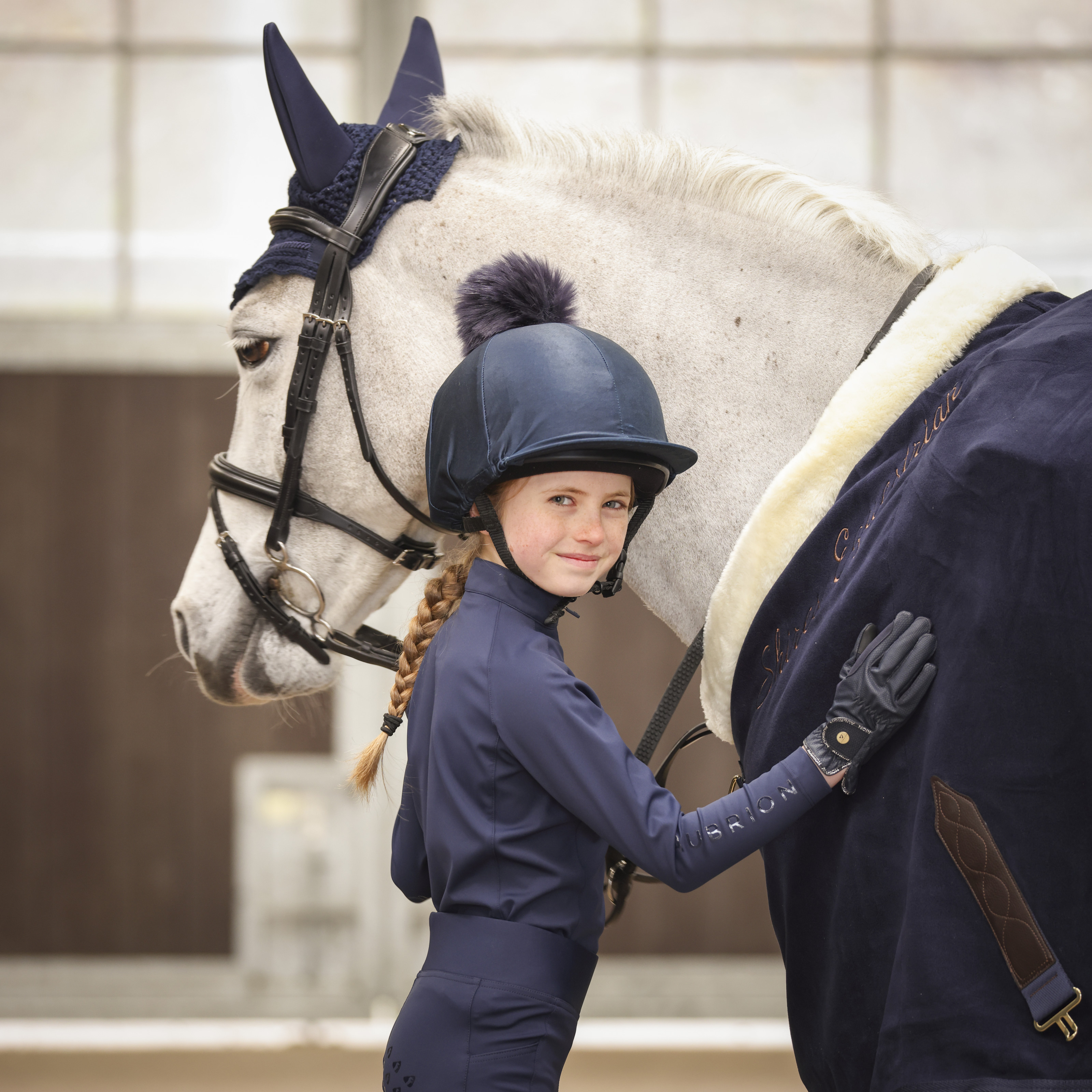 Shires Aubrion Eltar Helmet Silk - Navy - Aubrion-10450-NAVY - Bit of ...