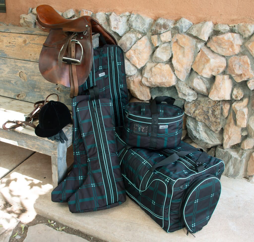 Chestnut Bay Quilted Lined Bridle Bag - Hunter Plaid - Chestnut Bay ...