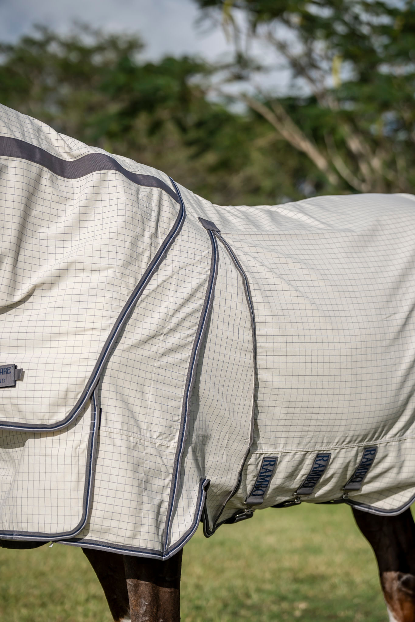 Rambo Optimo Supreme Summer Sheet - Navy Check/Thunderstorm Grey/Silver ...