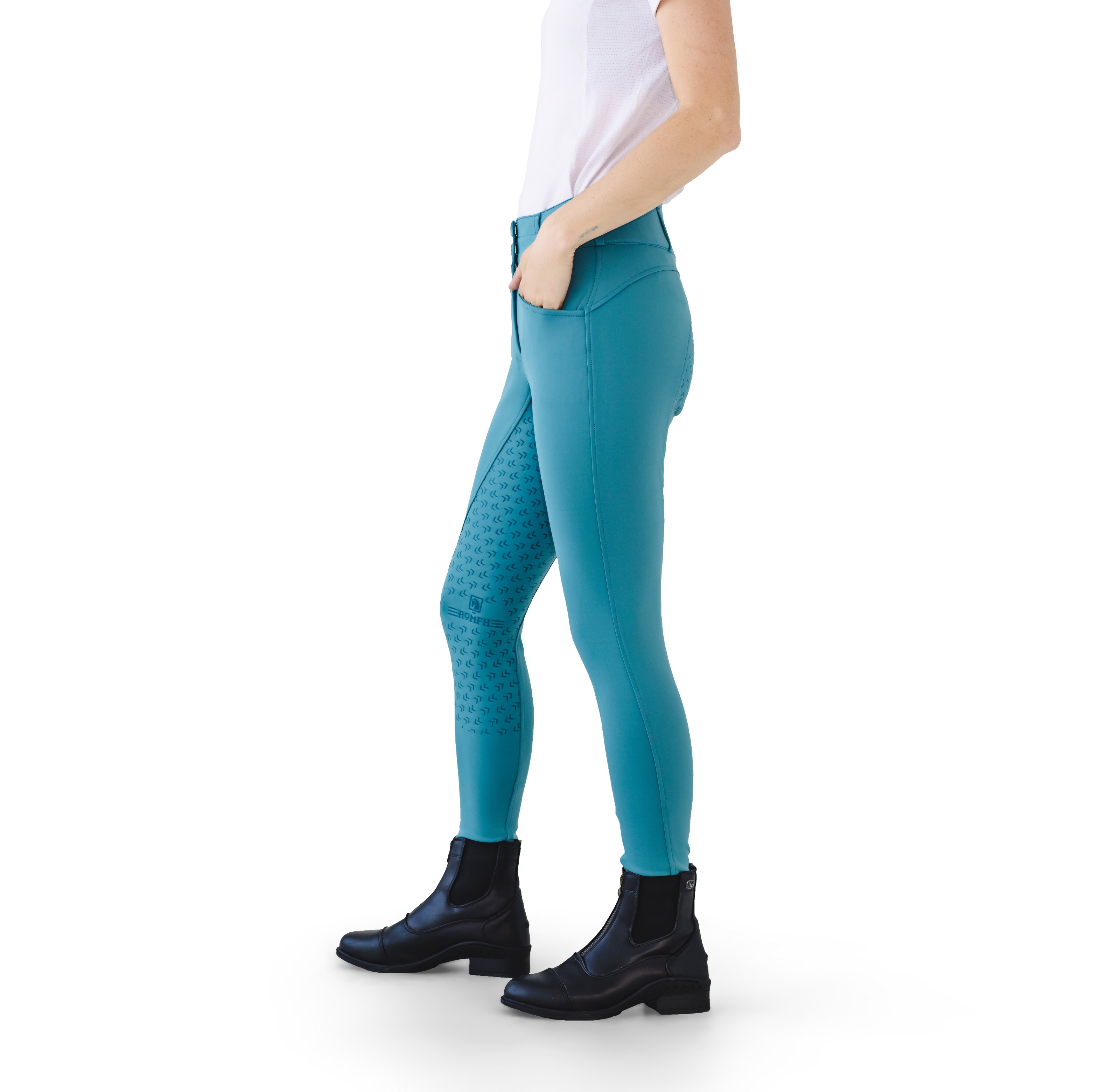 Romfh Women's Evelyn 3 Button Full Grip Breeches - Lagoon - Romfh ...