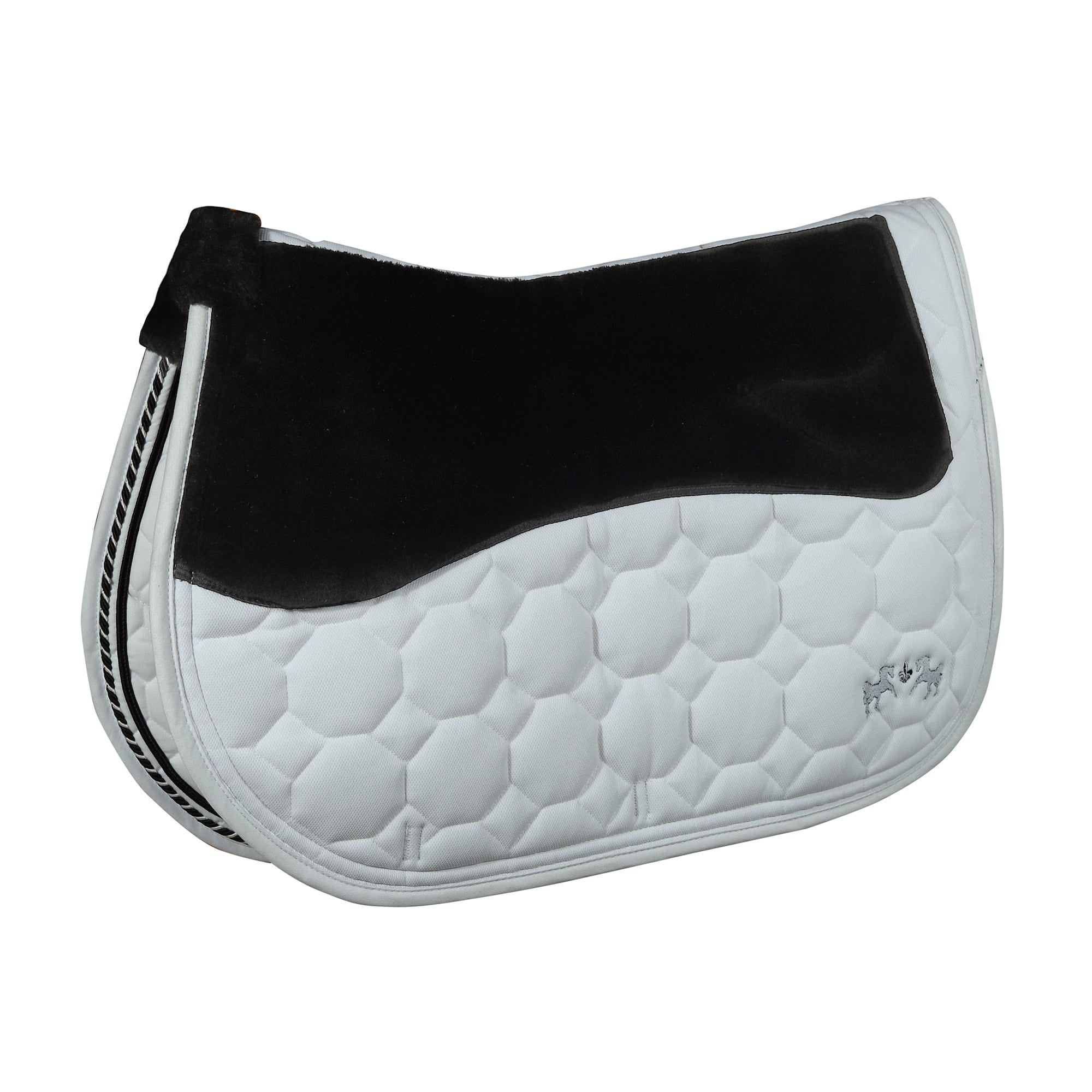Equine Couture Luxe Saddle Pad w/Sherpa Fleece - White/Black - Equine ...