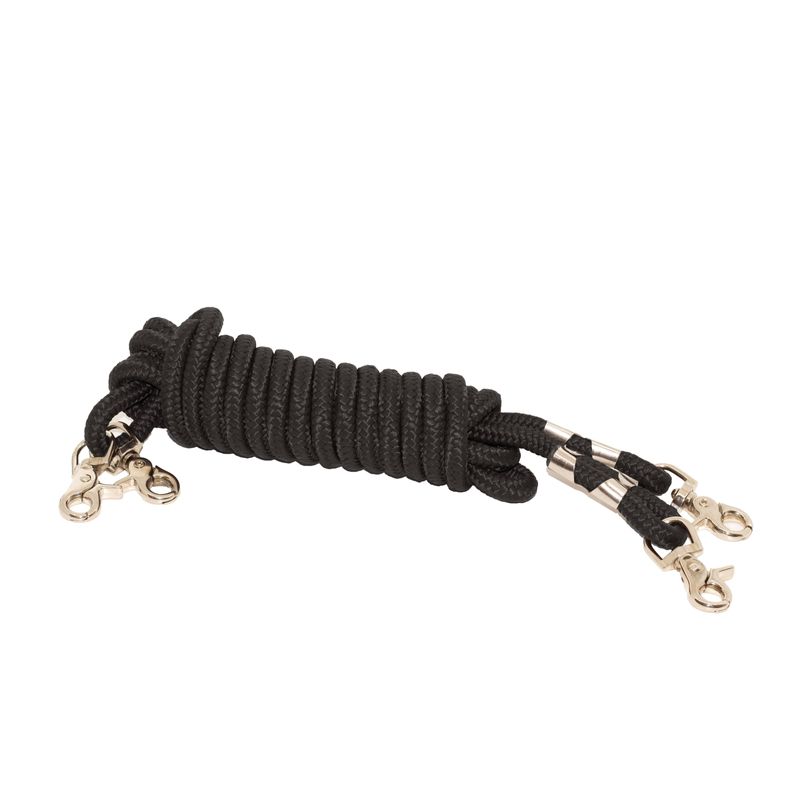 Shires ARMA Rolled Rope Draw Reins - Black - ARMA-439-BLACK - Bit of ...